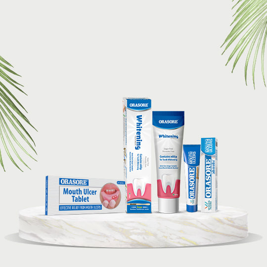 Orasore Perfect Trio Combo | Mouth Ulcer Gel 12g + Mouth Ulcer Tablets (10) Whitening Toothpaste ...