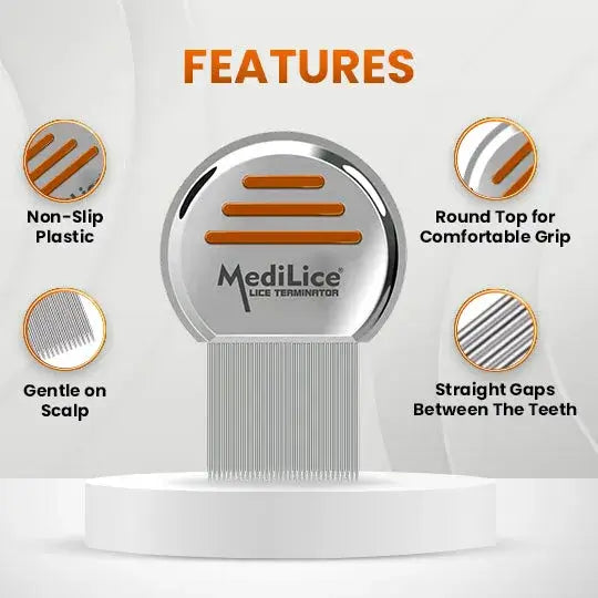 Medilice Professional Lice Terminator Comb | Stainless Steel Rust-Free ...