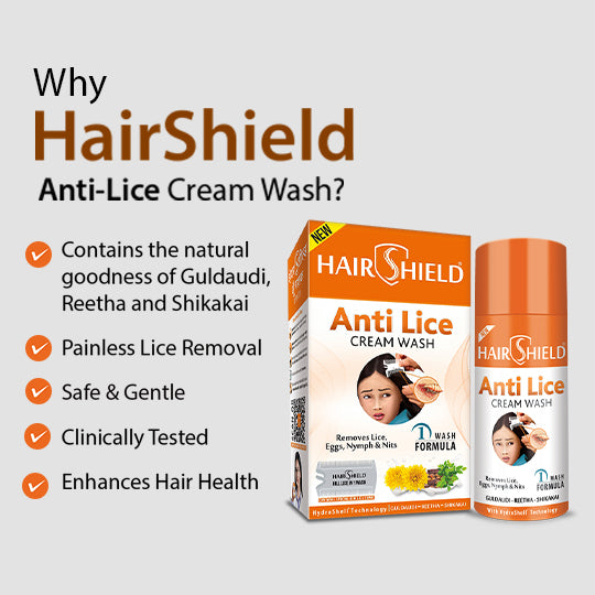 Hairshield Anti Lice Cream Wash | Effective Lice Treatment for Kids and ...